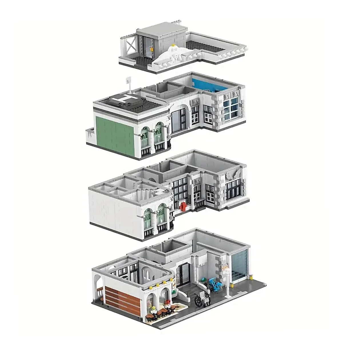 General Jim's Modular Building Blocks City Emergency Hospital Set Expert Creator - Great Gift for MOC Builders- Compatible with Lego City Sets
