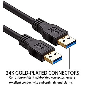 Ruaeoda USB to USB Cable Male to Male 20 ft, Long USB 3.0 Cable A to A for Data Transfer Hard Drive Enclosures, Printer, Modem, Cameras