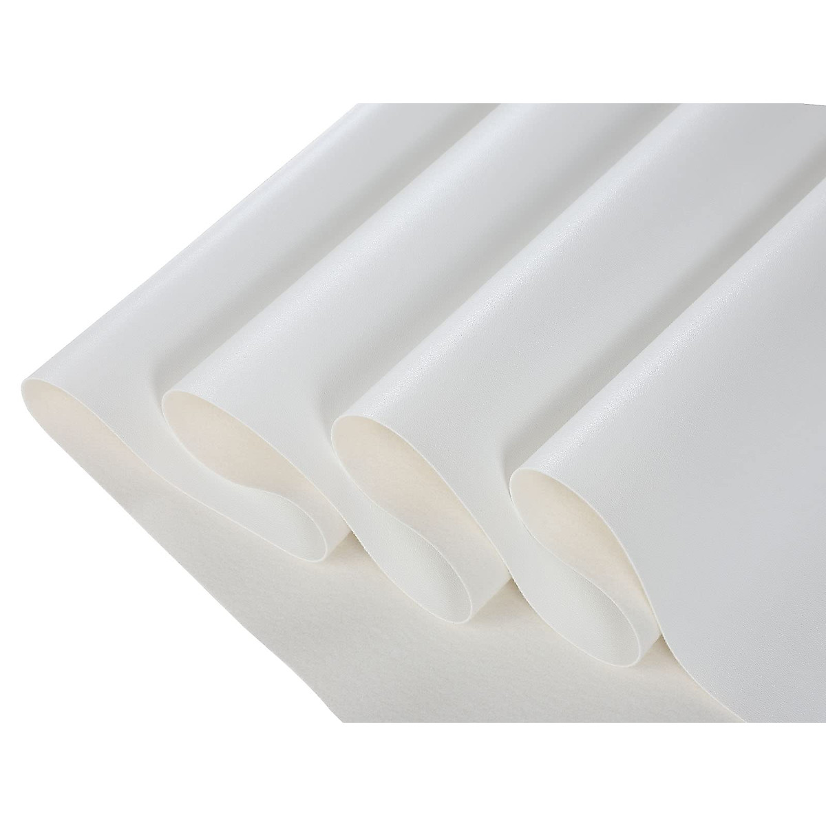 CDY Solid Color White Faux Leather Sheets 13.8"X53" Smooth PU Synthetic Leather Roll Perfect for Crafts Handbags Wallets Jewelry Earrings Bows Making (White)