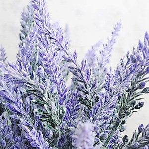 KLEMOO 24 Pieces Artificial Lavender Flowers for Wedding Decor and Table Centerpieces, Lifelike Fake Plant Bouquet to Brighten up Your Home Kitchen Garden and Indoor Outdoor Decor (Purple)