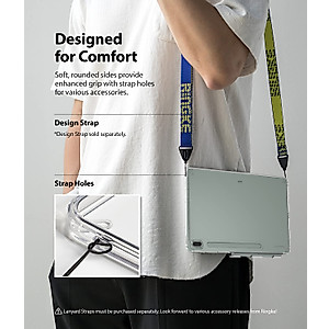 Ringke Fusion Designed for Galaxy Tab S7 FE Case 12.4-inch (2021), Transparent Hard Back Shockproof Bumper Tablet Back Cover with Side S Pen Holder - Clear