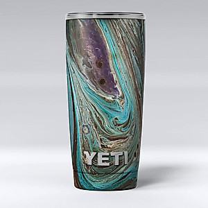 Design Skinz Swirling Dark Acrylic Marble - Skin Decal Vinyl Wrap Kit Compatible with The Yeti Rambler Cooler Tumbler Cups