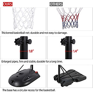 Topeakmart 7-9ft Portable Basketball Hoops & Goals Removable Youth Basketball Hoop System Stand for Youth Outdoors Indoor Play Height Adjustable