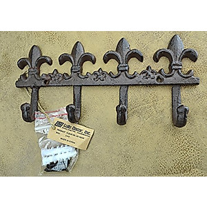 Lulu Decor, Cast Iron Fleur De Lis Key Hook (Key Hook Brown)