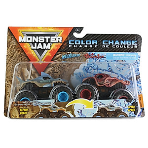 MonsterJam Color Change Megalodon vs Octonber (Double Pack) 1:64 Scale, Dirty to Clean
