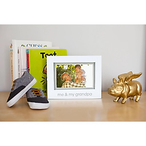 Pearhead Me and My Grandpa Sentiment Baby Picture Frame, Baby Keepsake Photo Frame, Gender-Neutral Baby Nursery Décor, Grandparents Gift, White