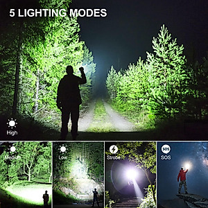 Rechargeable Flashlights 990,000 High Lumens 2 Pack, Led Super Bright Flashlight with 5 Modes & IPX7 Waterproof, 15H Running Time, High Powered Flash Light for Home Camping Home Emergencies