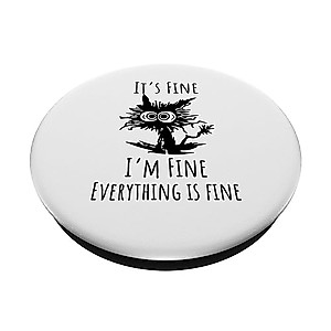 Its Fine I'm Fine Everything is Fine Christmas Cat Women Men PopSockets Standard PopGrip