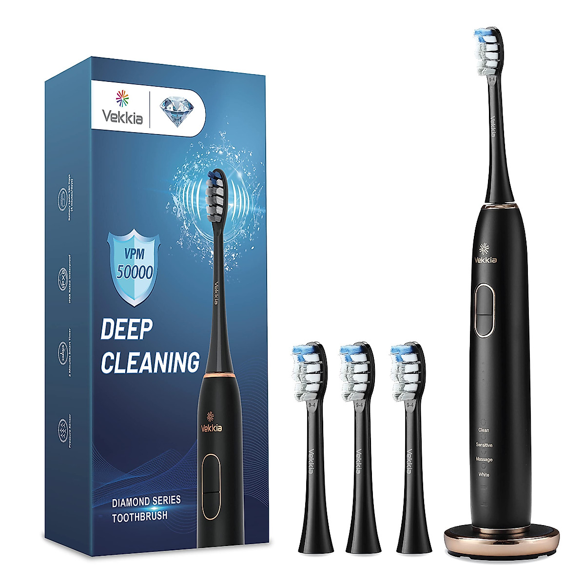 Vekkia Kids Electric Toothbrush and Adult Toothbrush Purchase Together Save 10%