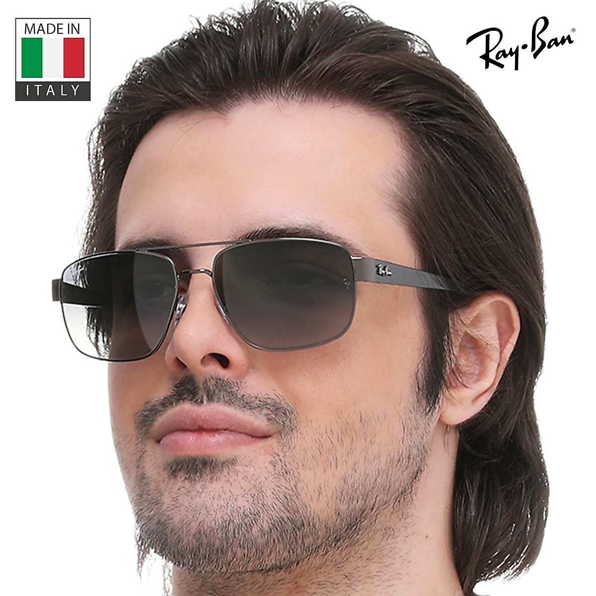 Ray-Ban RB3663 Square Shape Sunglasses With Eyewear Kit Bundle - Adjustable Nose Pads - Ideal Formal and Casual Wear Square Sunglasses