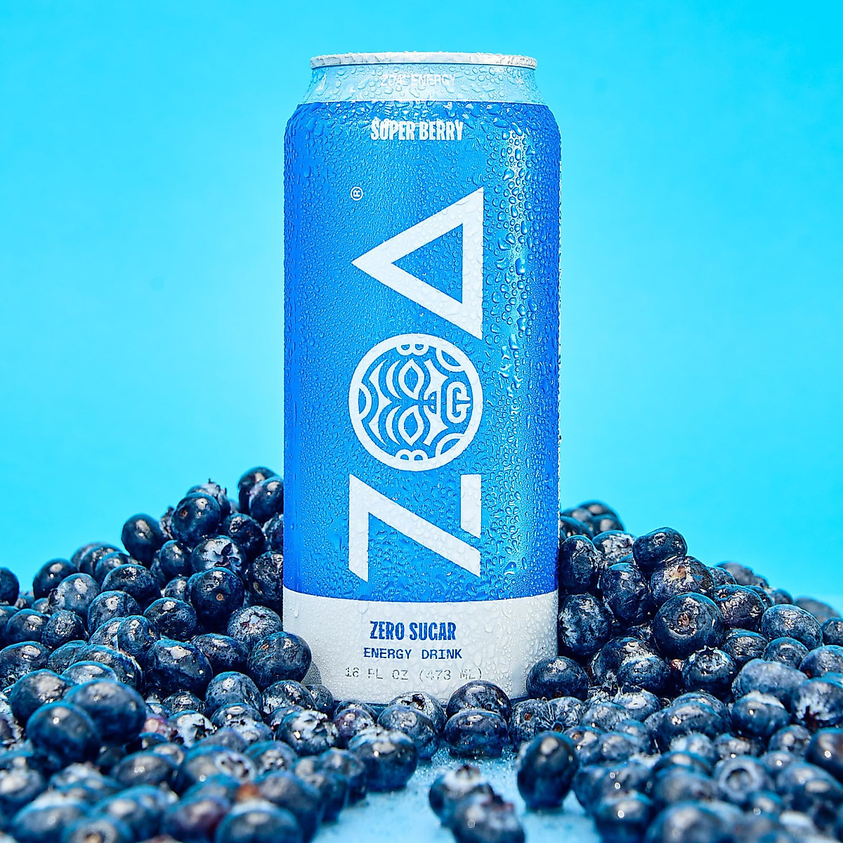 ZOA Zero Sugar Energy Drinks, Super Berry - Sugar Free with Electrolytes, Healthy Vitamin C, Amino Acids, Essential B-Vitamins, and Caffeine from Green Tea - 16 Fl Oz (12-Pack)