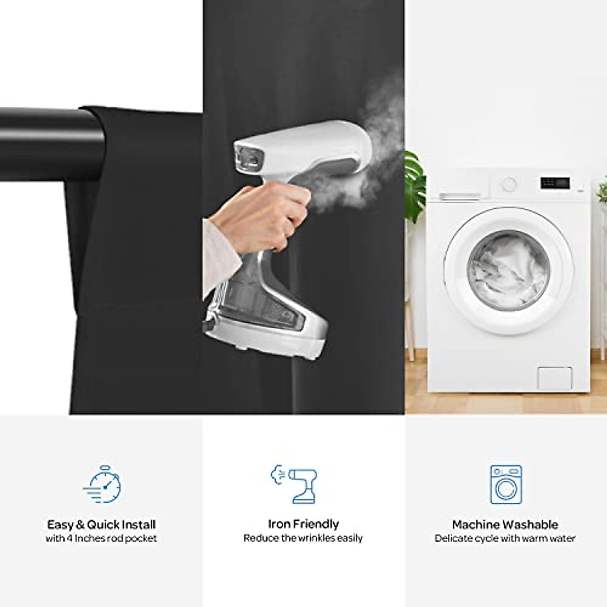 LimoStudio 10' x 20' (W x H) Photo Video Studio Seamless Solid Black Screen Muslin Backdrop Photo Studio Background, AGG1601