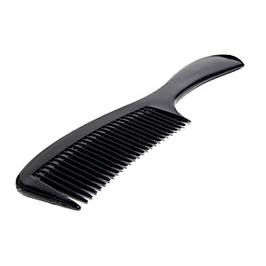 LUXXII - (6 Pack) 8 inch Black Styling Essentials Round Handle Comb Pocket