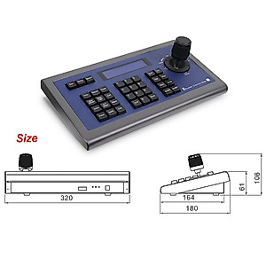 HaiweiTech 3D Joystick PTZ Controller with VISCA/PELCO D/P PTZ Joystick with RS485 RS442 RS232 for Video Conference Camera