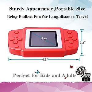 Beico Handheld Games for Kids Built in 218 Classic Retro Video Games 2.5" Screen Portable Arcade Gaming Player System for Boys Girls Birthday (Red)
