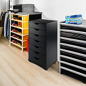 Winsome 7-Drawer Composite Wood Halifax Cabinet, Black, (20792)