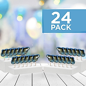 Havercamp 24 Count Bass Party Picks | Gone Fishin' Party Collection for Birthday, Retirement, Fishing Tournament