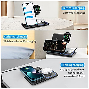 Wireless Charger,ANYLINCON 3 in 1 Wireless Charger Station for Apple iPhone/iWatch/Airpods,iPhone 14,13,12,11 (Pro, Pro Max)/XS/XR/XS/X/8(Plus),iWatch 7/6/SE/5/4/3/2,AirPods 3/2/pro