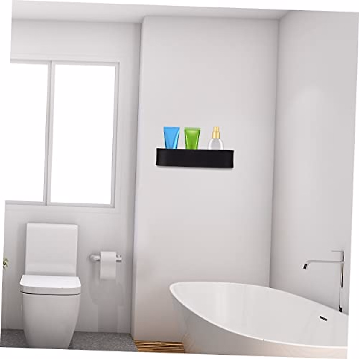 GARVALON 1pc Wall Shelf Wall Mounted Shelves Storage Wall Shelves Shelf for Corner Punch-Free Rack Storage Rack Bathroom Rack Sundries Holder Wall-Mounted Bathroom Rack Bathroom Shelf Ledge