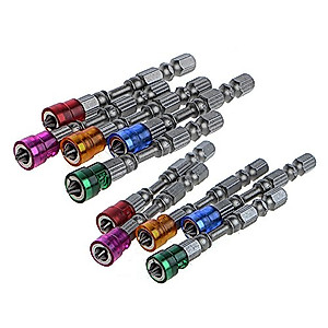 Yakamoz Magnetic Collar Design 10pcs 1/4 Inch Hex Shank PH2 Magnetic Phillips Cross Screw Screwdriver Bits Set Electric Power Driver Bit Set