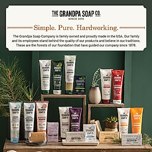 The Grandpa Soap Company Charcoal Bar Soap - With Activated Charcoal Hemp Seed and Mint Oil, Detoxifies, Draws Out Dirt and Toxins, Clear Congested Pores, Vegan, 4.25 Oz, 3 Pack
