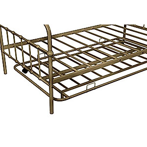 Merax Twin Daybed Sofa Bed with Upholstered Sideboard with Trundle, Metal + Bronze