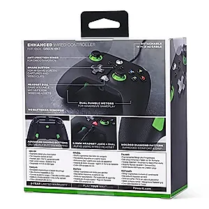 PowerA Enhanced Wired Controller for Xbox Series X|S - Green Hint, Officially Licensed for Xbox
