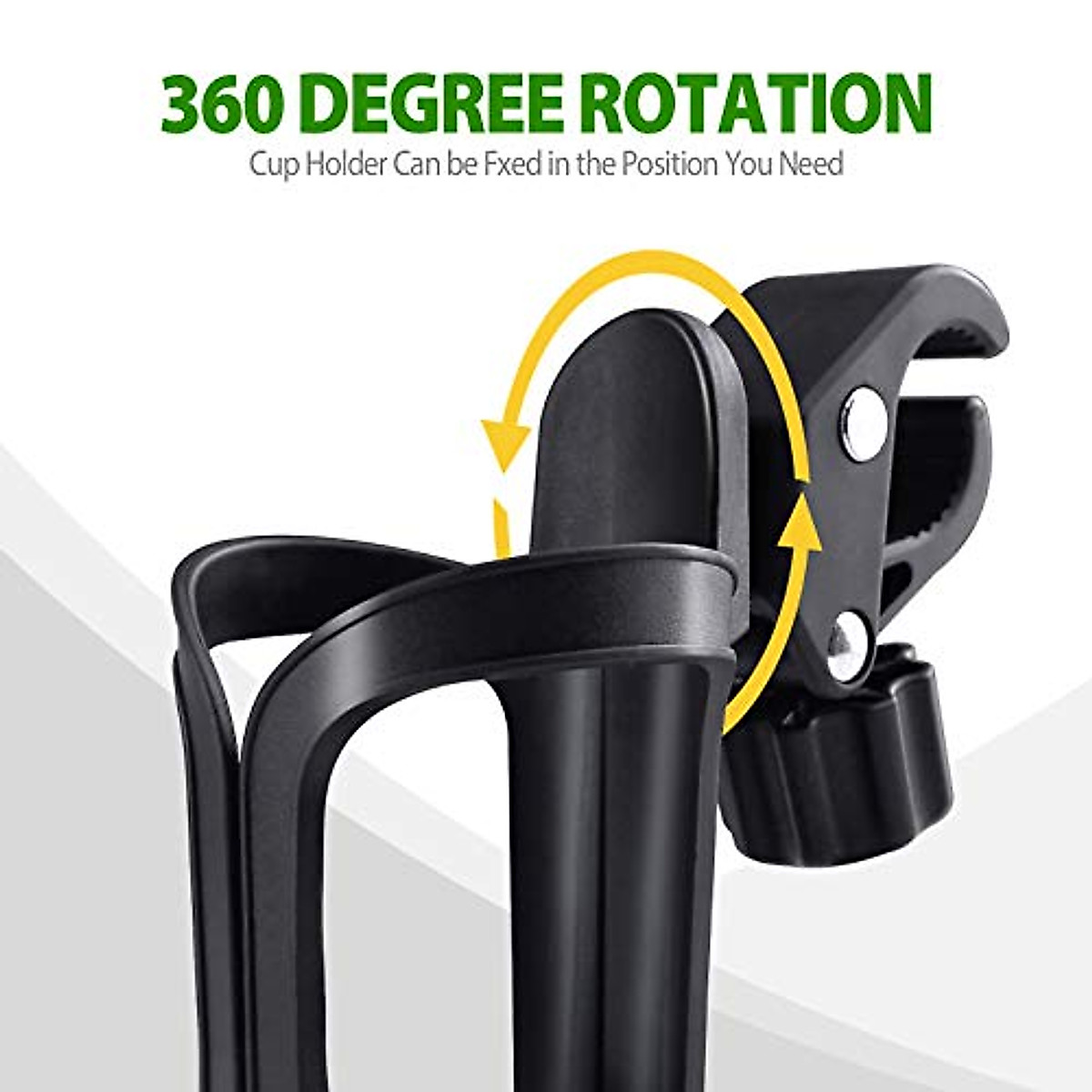 2 Pack Stroller Drink Holders, Universal Cup and Bottle Holder for Trolleys, Walkers and Bikes