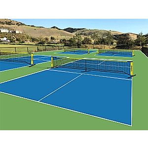 Ksports Regulation 22 feet Pickleball Net Bundle, can be Used as Recreation Tennis or Badminton Net Blue, Comprises of One Net, 4 LED Shuttlecocks, Carry Bag and 2 Pickleballs (Yellow)