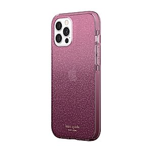 Kate Spade Defensive Hard Case for iPhone 12 Pro Max - Glitter Ombre Magenta