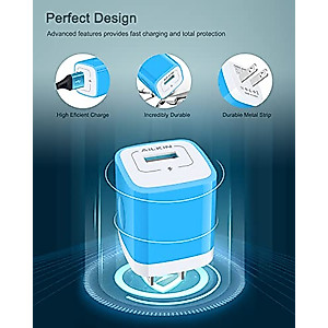 4-in-1 Android Chargers, USB Wall Charger + Micro USB Cable Multipack Fast for Samsung Galaxy S7 S6 J8 J7 J3, Kindle Fire Old Version Paperwhite Kids e-Reader Stick, Long USB A to Micro B Cords 6 Ft