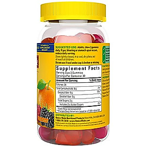 Nature Made Fiber Gummies 5 g per Serving, Fiber Supplement for Digestive Health Support, 90 Gummies, 30 Day Supply