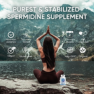 Zenlifer 120 Capsules Spermidine Wheat Germ 1500mg, Spermidine Supplements Wheat Germ Extract with Zinc for Antioxidant and Healthy Aging, Cell Renewal and Immune
