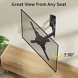 TV Wall Mount for Most 26-60 inch Flat/Curved TVs up to 77lbs, Full Motion Wall Mount TV Braket with Articulating arm Swivel Tilt Extension, Single Stud Corner TV Monitor Mount Max VESA 400x400mm