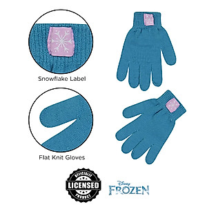 Disney Frozen Winter Hat and Kids Gloves Set, Elsa and Anna Beanie for Ages, Pantone/Silver, Little Girl Age 4-7