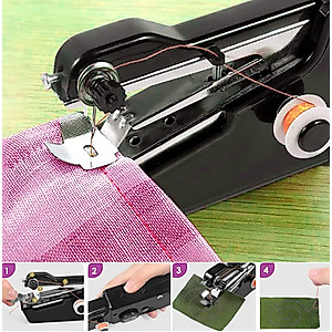 Black Handheld Sewing Machine, Mini Portable Electric Sewing Machine for Adult, Easy to Use and Fast Stitch Suitable for Clothes,Fabrics, DIY Home Travel1