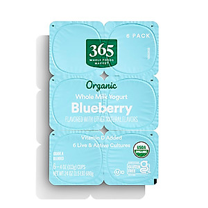 365 by Whole Foods Market, Yogurt Blueberry 6Pk Organic, 24 Ounce