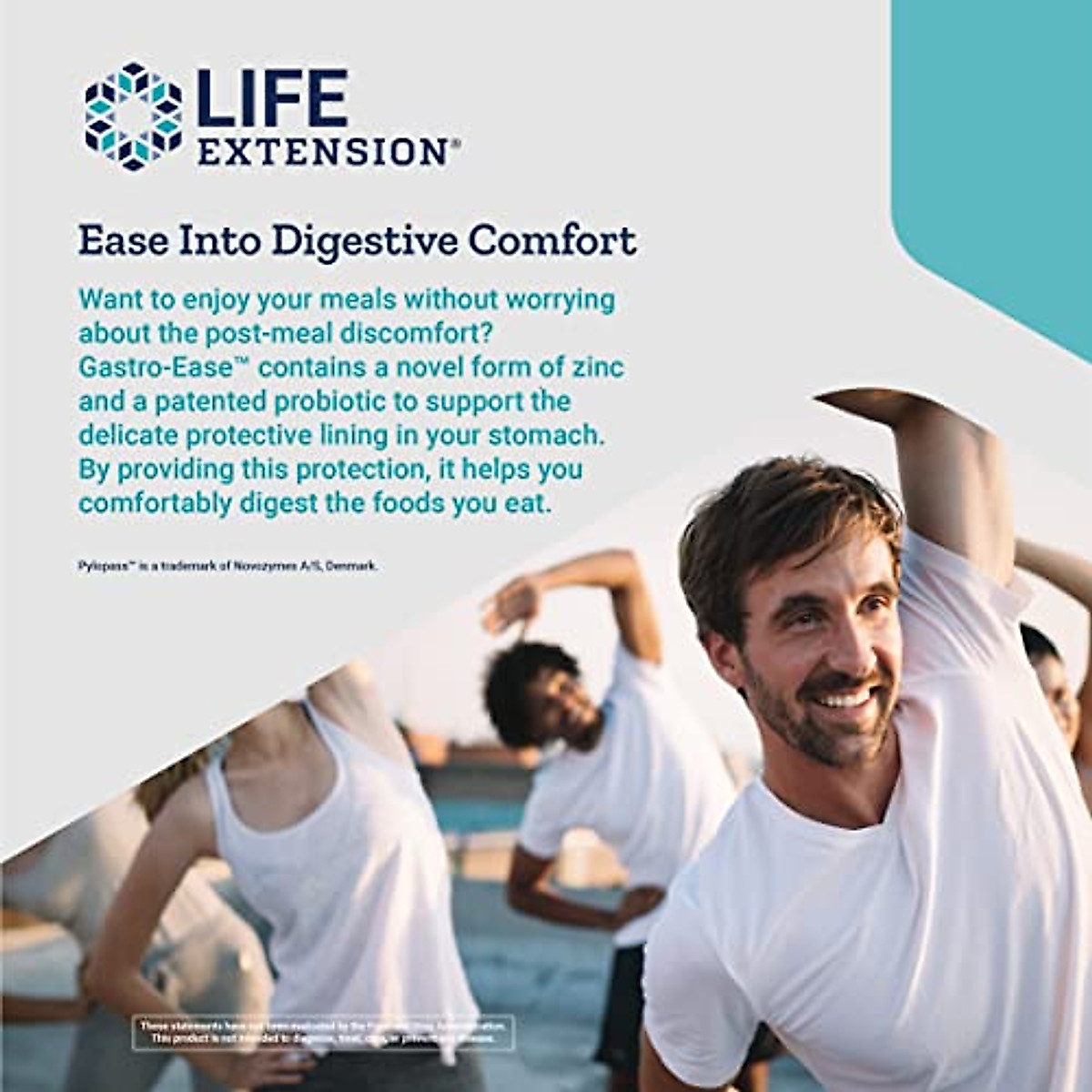 Life Extension Gastro-Ease - Digestive Health - Gastric Health Supplement with Zinc L-carnosine Plus Pylopass For Healthy Stomach Support - Non-GMO, Gluten-Free - 60 Vegetarian Capsules