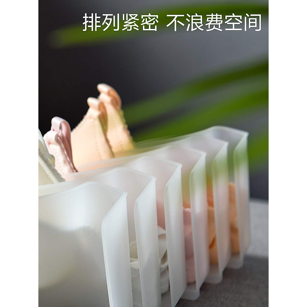 Closet Underwear Organizer Drawer Divider, Wardrobe Plastic Bra Storage Box,6pcs/Set,White