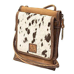 STS Ranchwear Euro Durable Leather Brown Casual Crossbody Bag with Shoulder Strap, Multi Cowhide