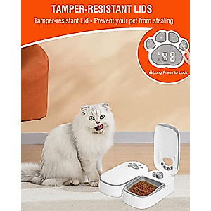 Madatop Automatic Wet Food Cat Feeders,2 Meals Digital Microchip Cat Feeder for Dog & Cat,Dry or Semi-Moist Pet Food Dispenser with 48 Hours Timer,Tamper Resistant Design (Cat Feeder)
