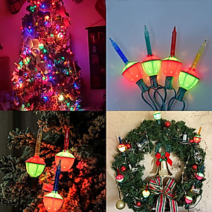 SUNSGNE 4 Pack Multicolor Christmas Bubble Light Replacement Bulbs, Vintage Traditional Bubble Light Replacement Bulbs E12 Candelabra Base for Indoor Christmas Xmas Decorations, 5 Watts