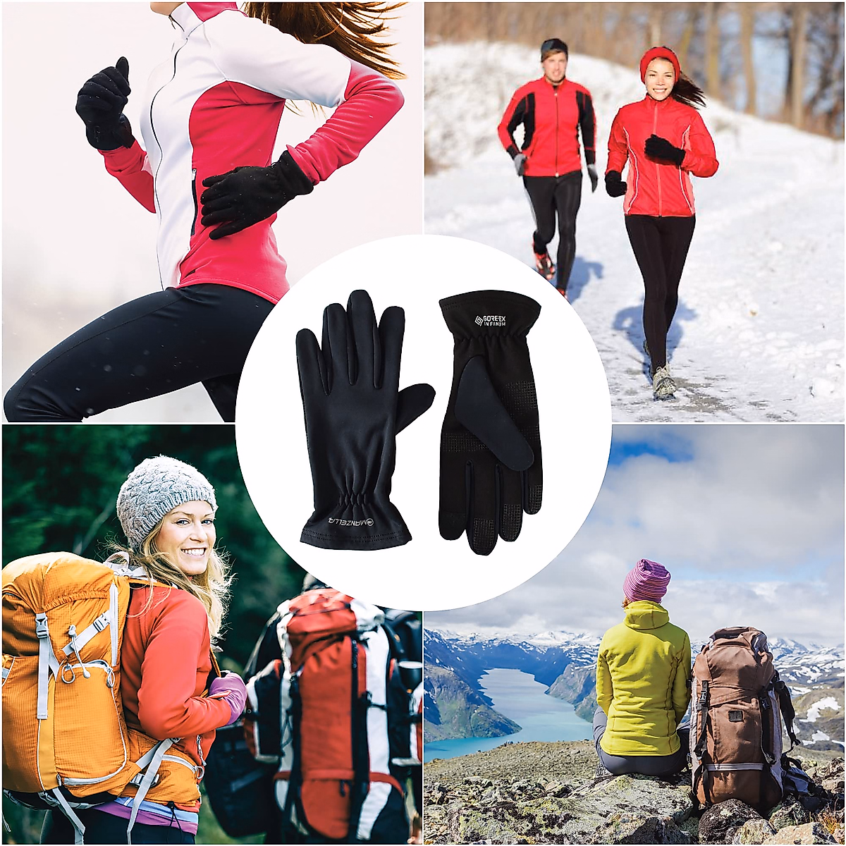 Manzella Women's Goretex Infinium with Windstopper Touch Gloves, Large, Black
