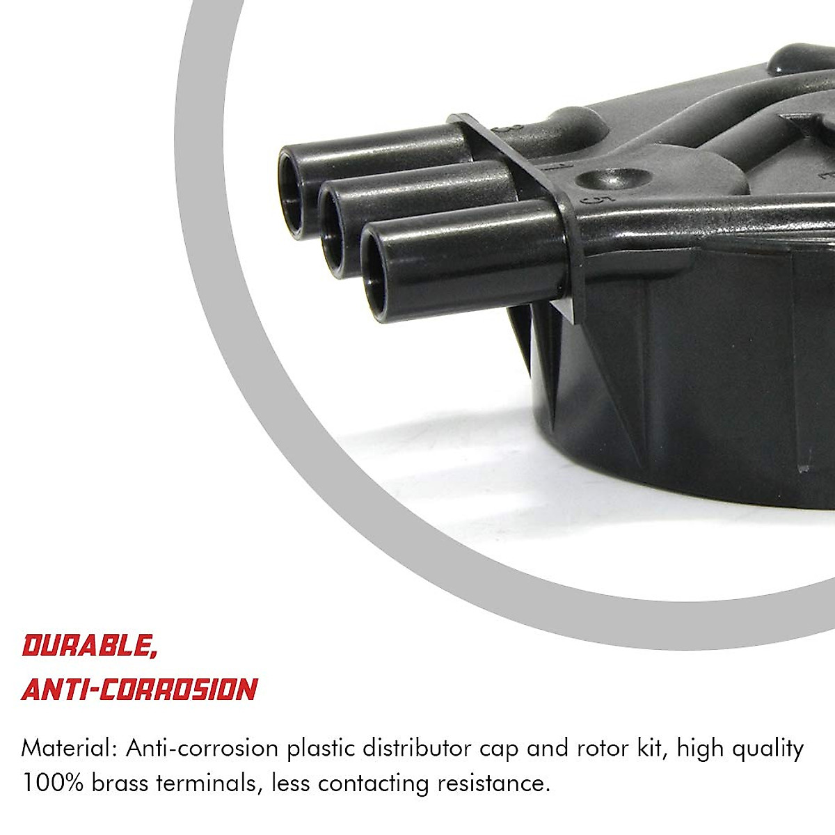 Ignition Distributor Cap and Rotor Kit Compaitble with Chevy CMC 4.3 Vortec 1996-2005 Astro, 1995-2005 Blazer, 1995-2004 S10, 1999-2006 Silverado, 1995-2001 Jimmy with Replace OE # D328A 10452458 D465