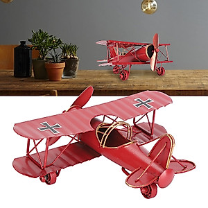 Retro Airplane Model, Red Metal Plane Model Aeroplane Model Toy, 21.1 X 18 X 7.7cm Highly Simulated Flying Toys, for Decoration, Gift