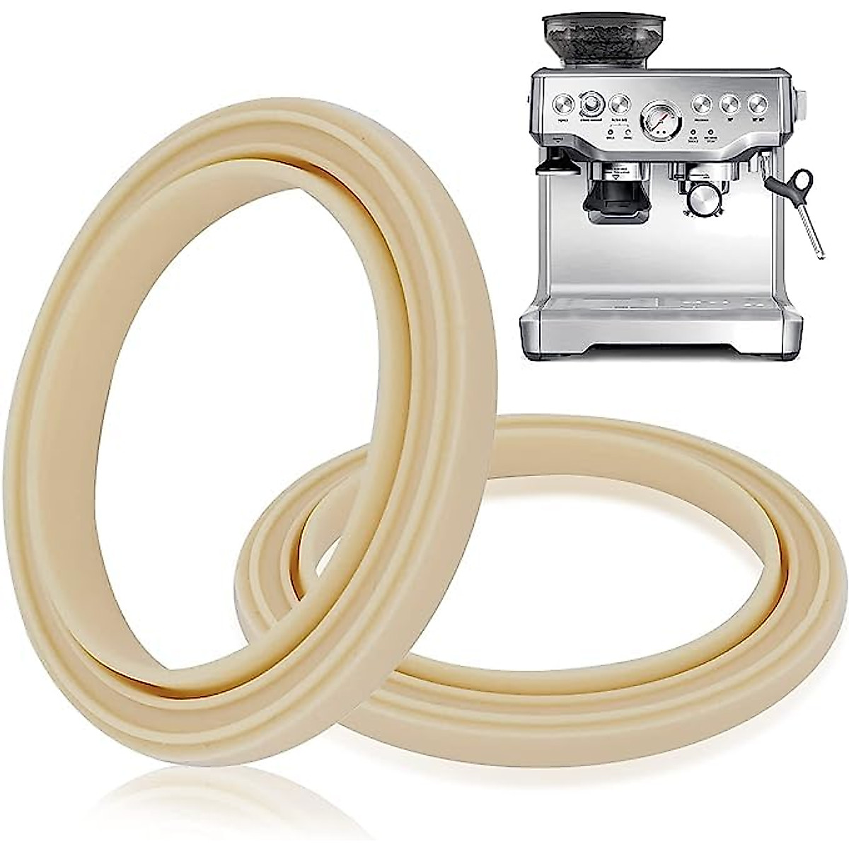 54mm Silicone Steam Ring, 2Pcs Replacement Silicone Gasket For Breville Espresso Machine 878/870/860/840/810/500/450/ Sage 500/870/875/880/810/878 Grouphead Gasket Replacement Part (2Pcs) (Silicone)