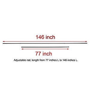 ALISUN Length Adjustable Weight Rods/Pull Tubes for Pergola Canopy (2 Rods Included, from 77 inches to 146 inches)
