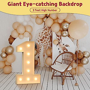 imprsv Marquee Numbers, 3FT Light Up Numbers for 1st Birthday Party Decorations, Mosaic Numbers for Balloons, Large Cardboard Numbers, Number One Balloon Frame, Number Blocks Birthday Party