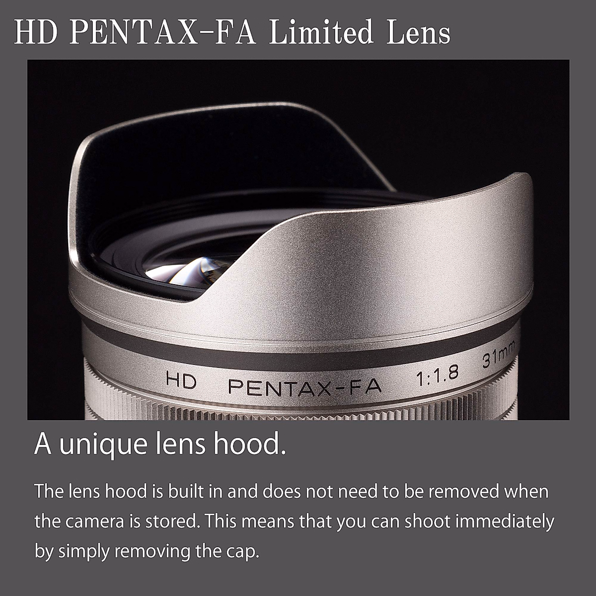 Pentax HD 31mmF1.8 Limited Silver Limited Lens Wide-Angle Prime Lens [F1.8 Large Aperture Lens] [High-Performance HD Coating] [SP Coating] [Round-Shaped Diaphragm] [Machined Aluminum Body ] (20220)