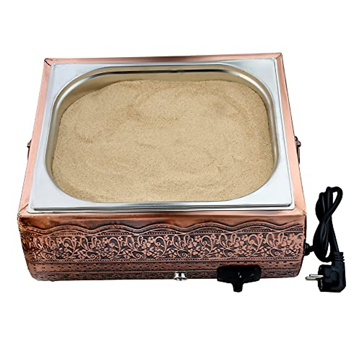 Ella Home - Authentic Turkish Copper Electric Hot Sand Med Coffee Maker Heater Machine 110V - 220V + 5 Size Turkish Coffee Pot and Coffee as Gift